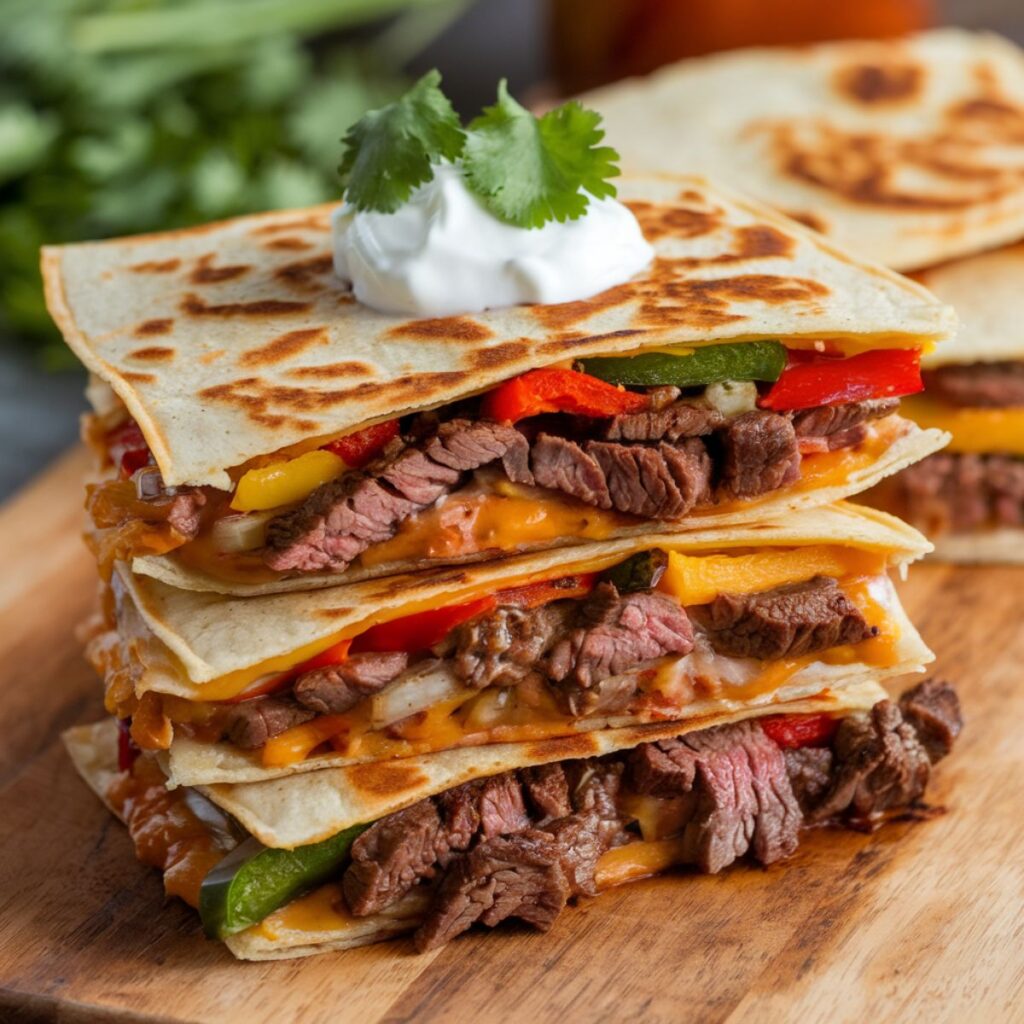 Easy steak quesadilla recipe with mexican cheese