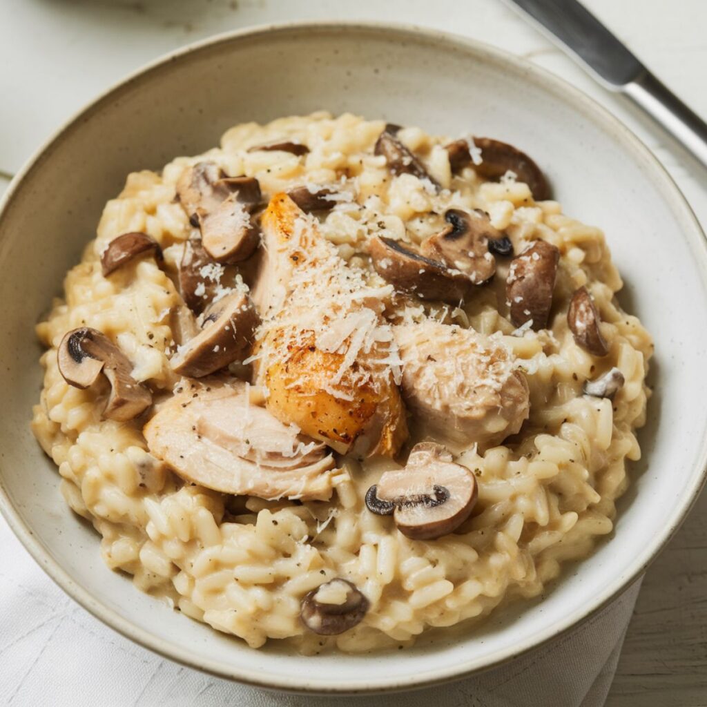 Creamy Chicken and Mushroom Risotto – Easy & Flavorful