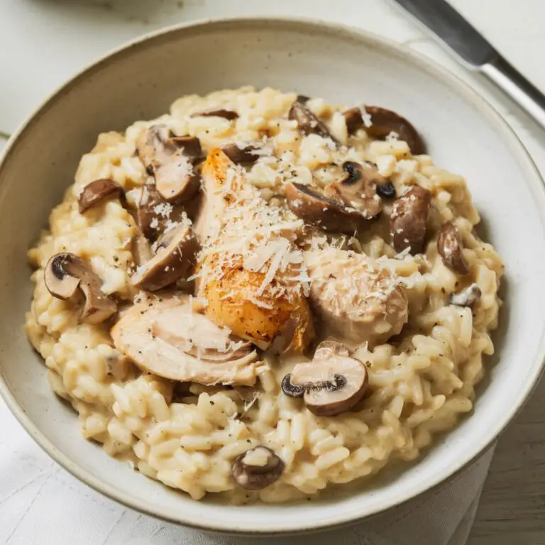 Creamy Chicken and Mushroom Risotto – Easy & Flavorful
