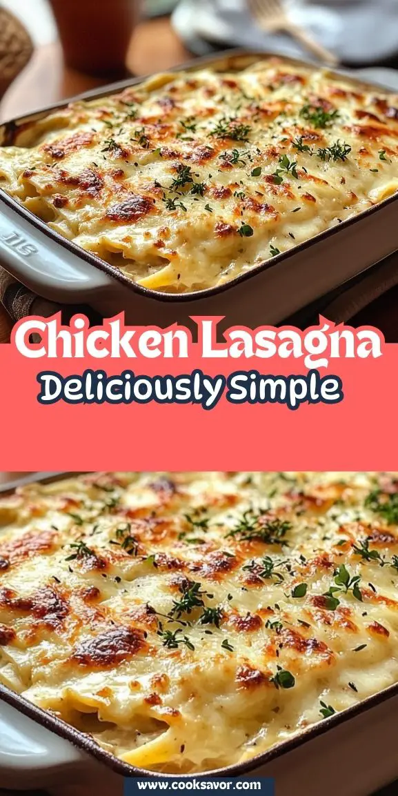 Easy chicken lasagna recipe with creamy cheese